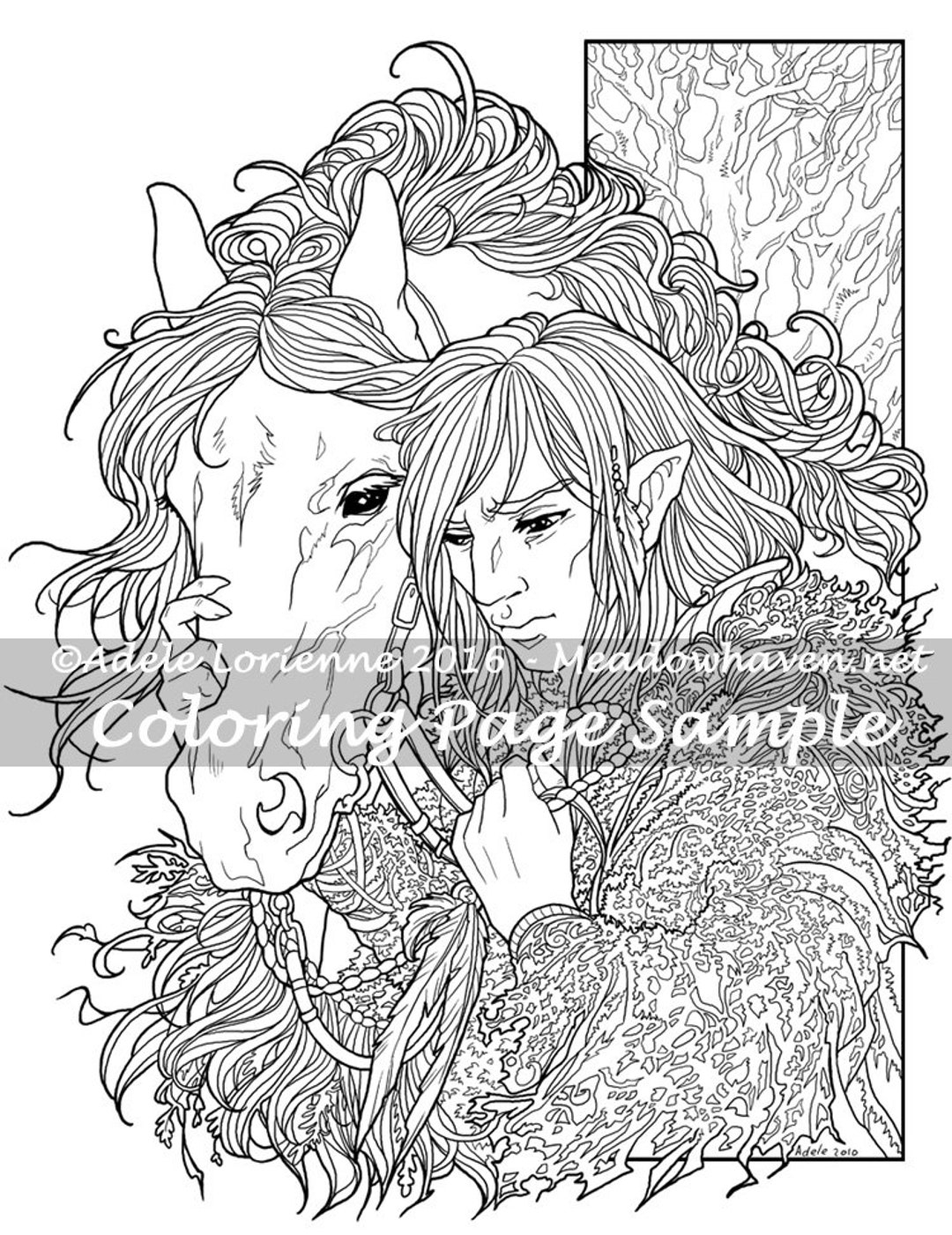 A Meadowhaven Fantasy Coloring Page Download: "trust" - Etsy