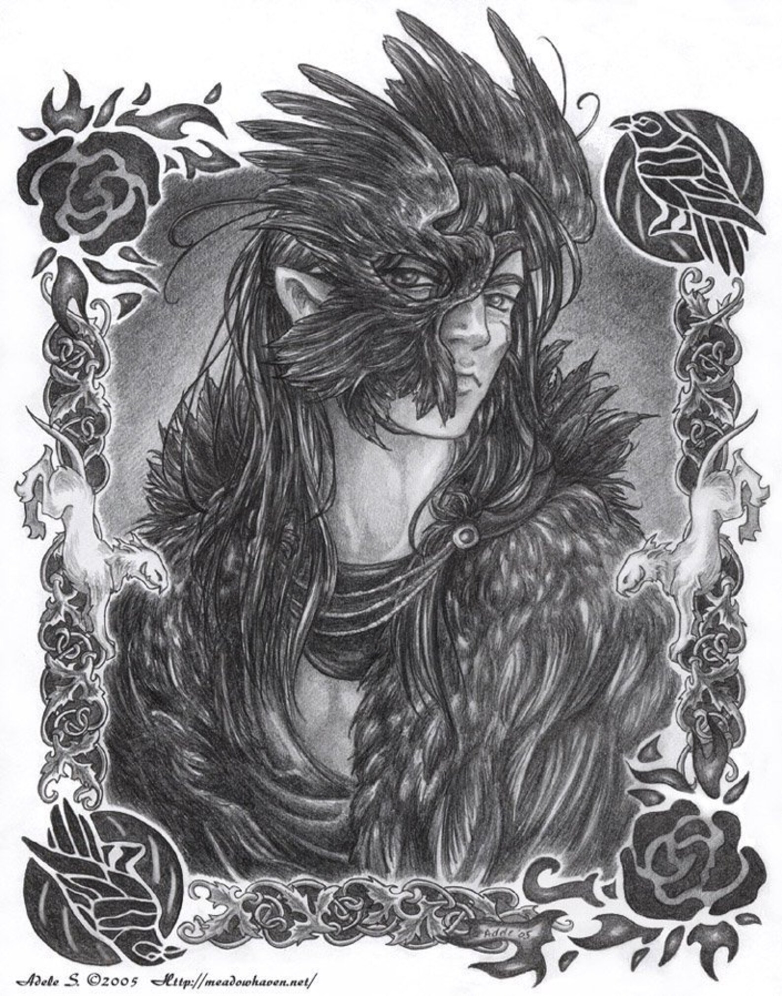 Original Fantasy Masquerade: "raven Shadows" Art Print - Etsy