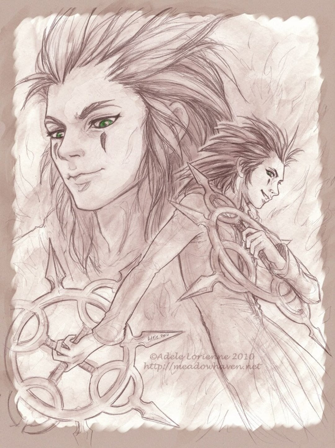 Kingdom Hearts Axel Lea Pencil Art Print - Etsy