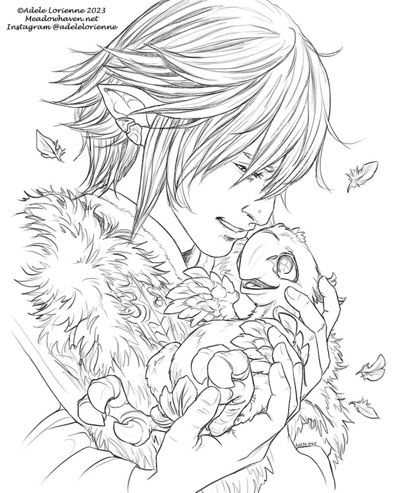 FFXIV "a Hero's Companion" Art Print Haurchefant Greystone With Chocobo ...