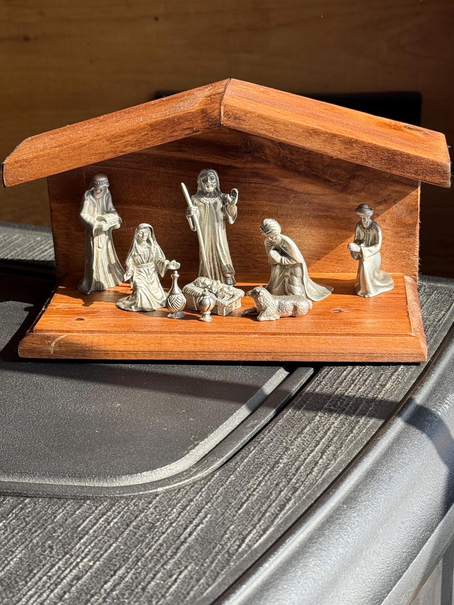 Pewter Nativity Manger Set - Etsy