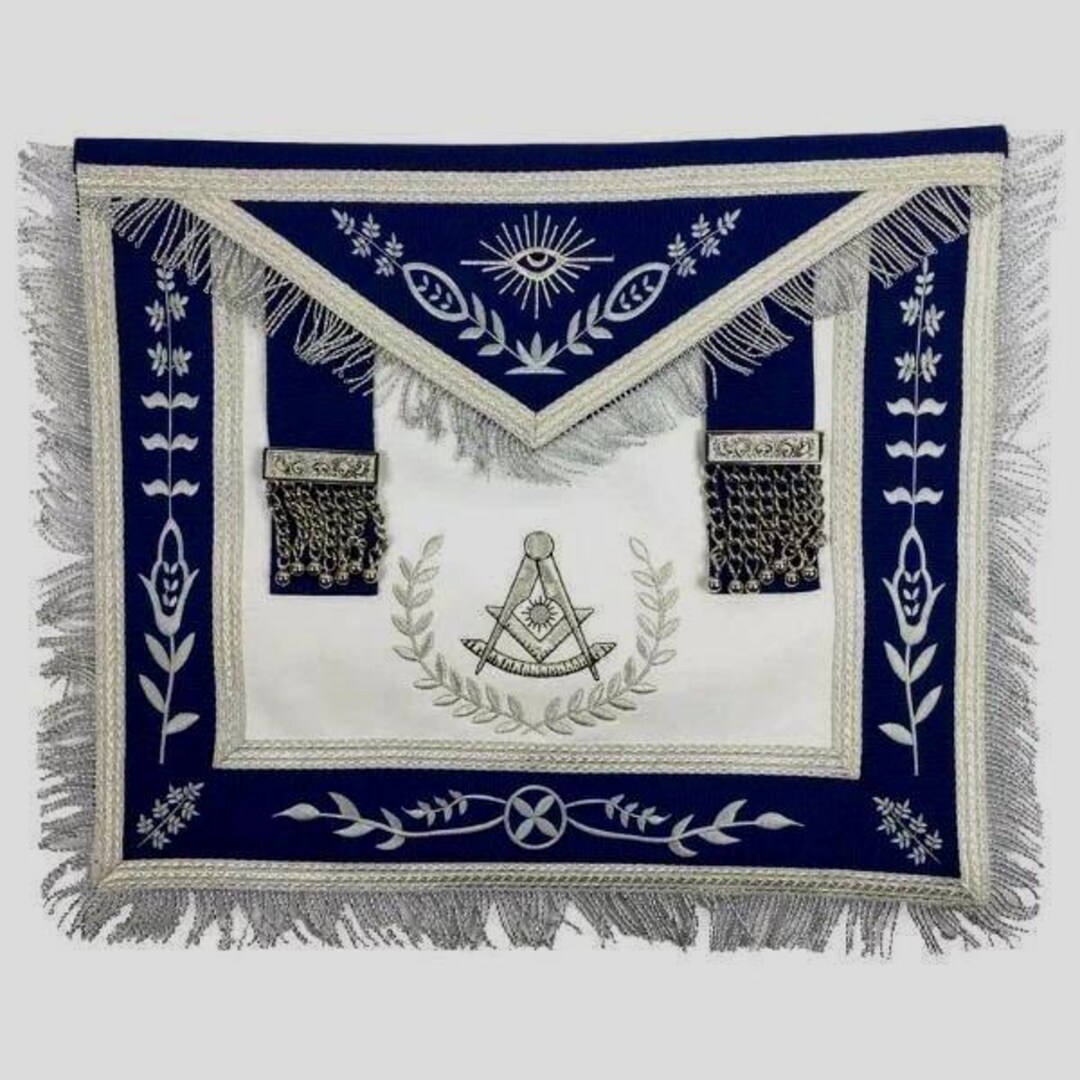 Past Master Blue Lodge White & Royal Blue Apron - Etsy