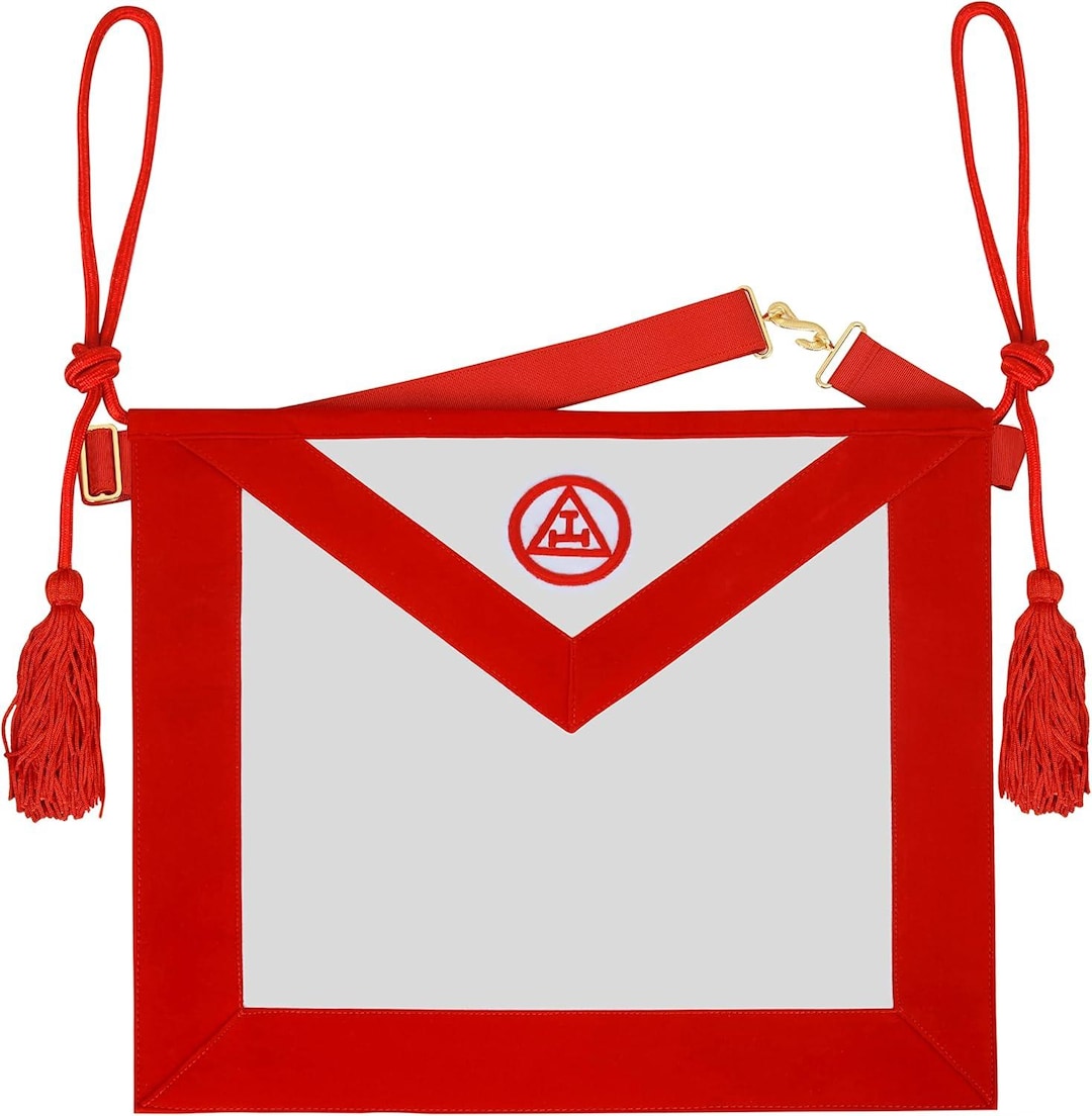 Masonic Royal Arch Red Embroidered Apron With Tassels and Gross Grain ...