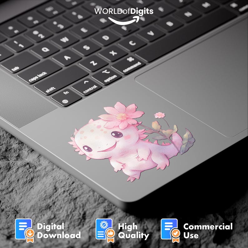 Kawaii Axolotl Animals Clipart Sticker Pack PNG | Adorable Aquarium ...