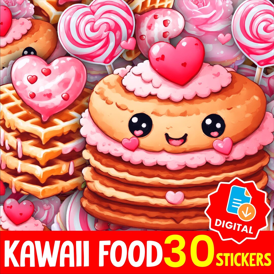 Kawaii Anime Food Clipart PNG Bundle: Chibi Dessert & Snack Graphics ...