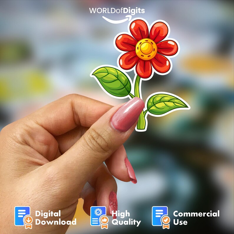 Cute Flower Doodle Sticker Pack PNG | Aesthetic Floral Clipart for ...