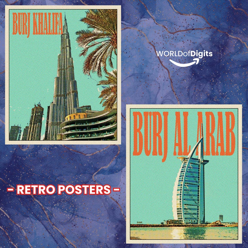 50 Retro Travel Posters: World Map Gallery Wall (digital Download) - Etsy