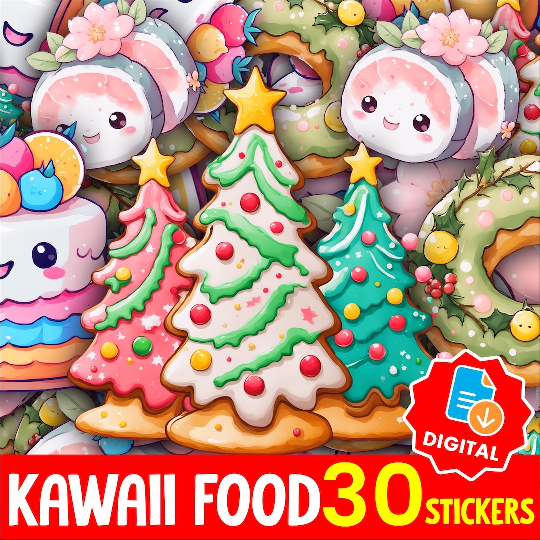 Kawaii Anime Food Clipart PNG Bundle: Chibi Dessert & Snack Graphics ...