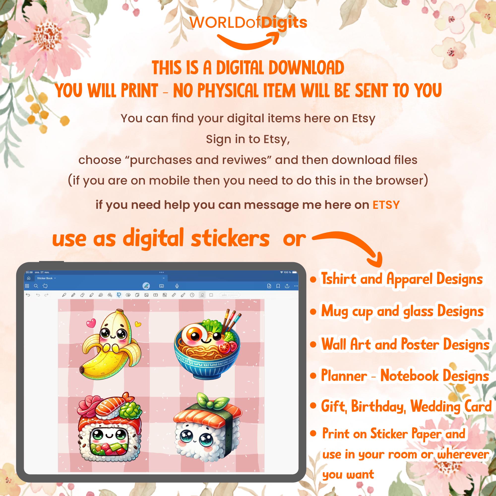 Kawaii Anime Food Clipart PNG Bundle: Chibi Dessert & Snack ...