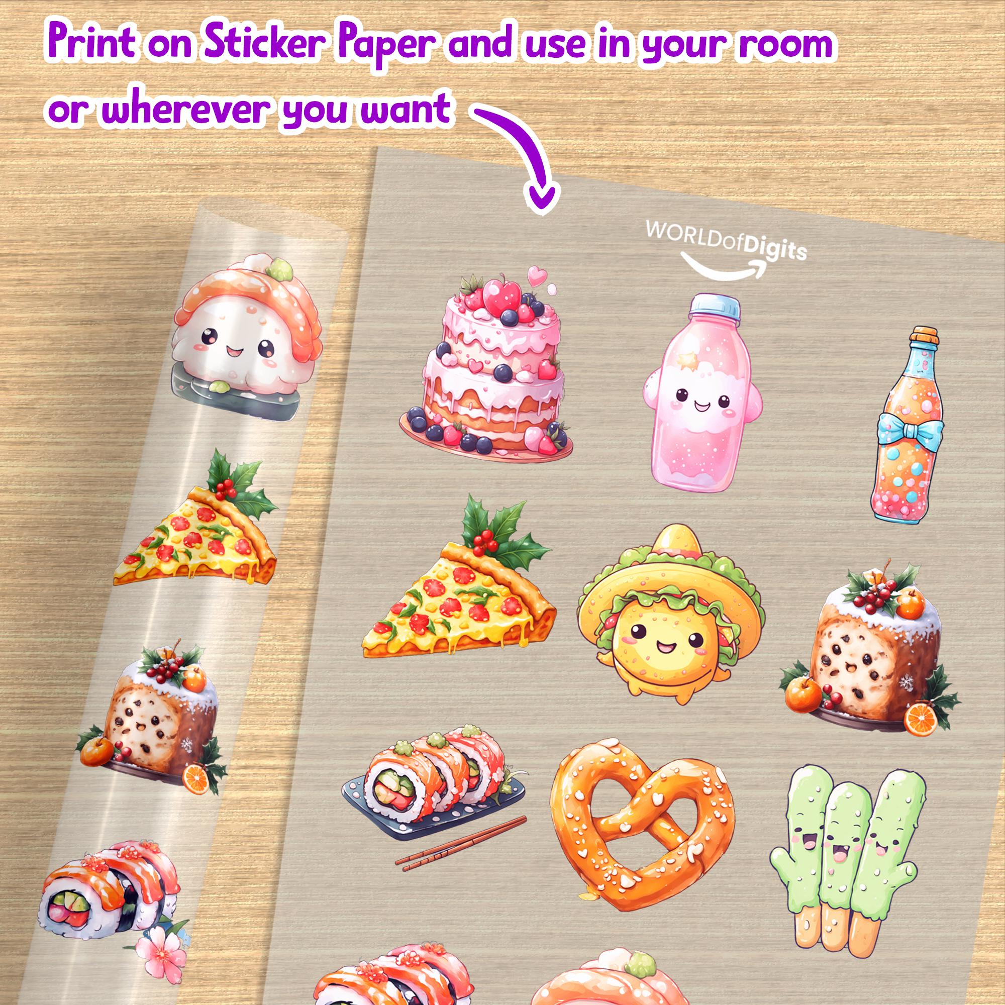 Kawaii Anime Food Clipart PNG Bundle: Chibi Dessert & Snack ...