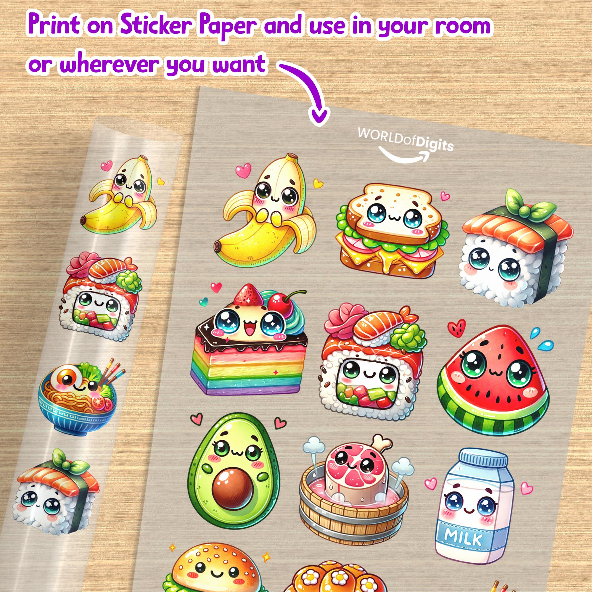Kawaii Anime Food Clipart PNG Bundle: Chibi Dessert & Snack ...