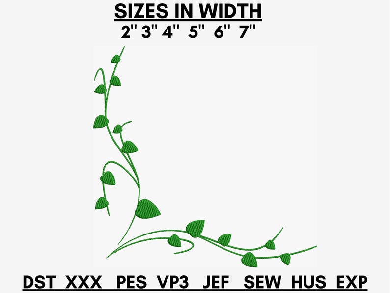Twig Machine Embroidery Design, Leaves on Branch Embroidery, Summer ...