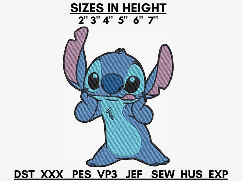 Stitch Embroidery Design, Stitch Embroidery Machine File, Cute Baby ...