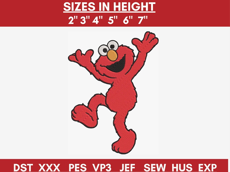 Elmo Embroidery Design, Sesame Street Embroidery Design, 6 Sizes ...