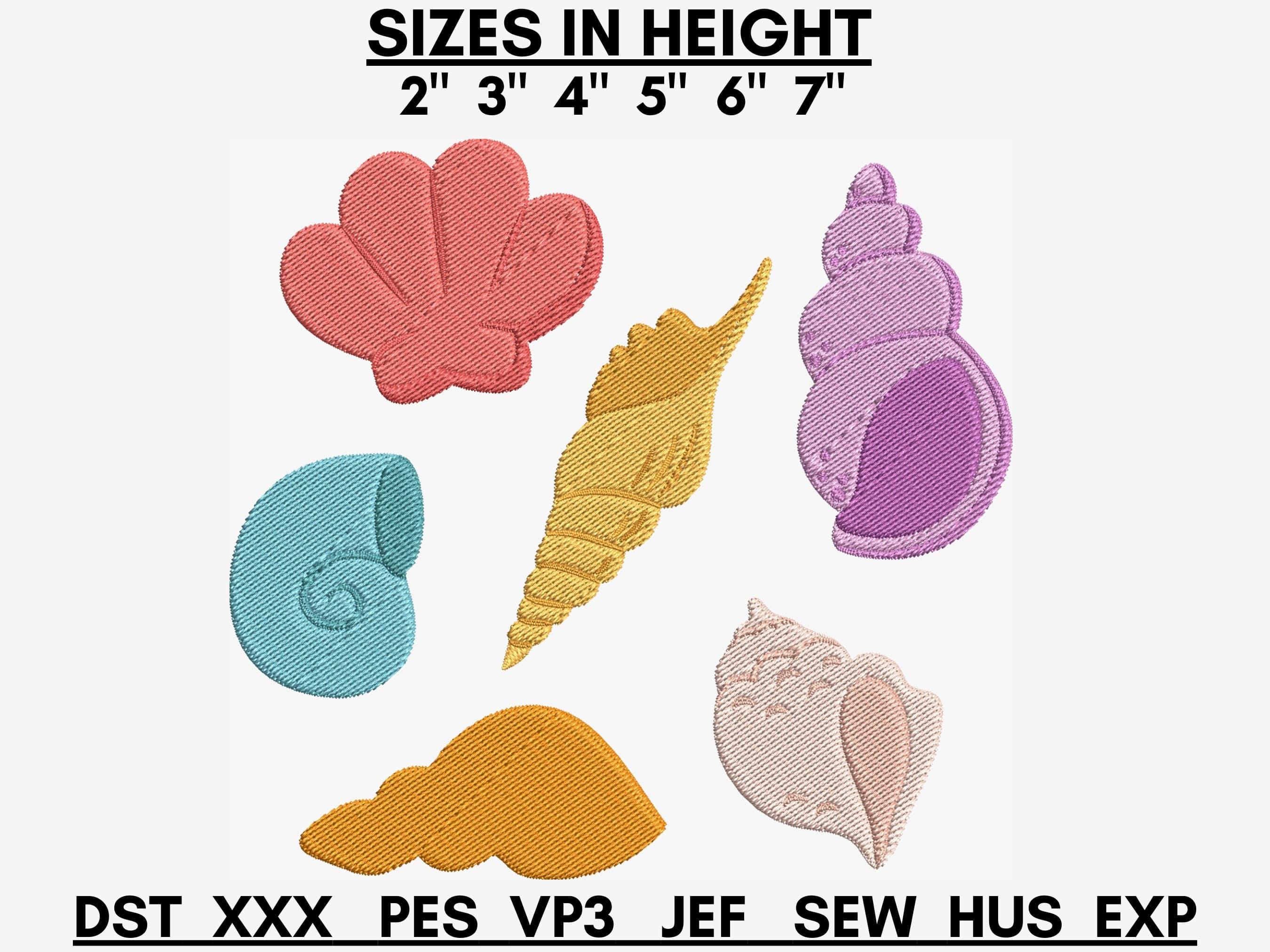 Sea Shells Embroidery Design, Beach Embroidery Design, Summer ...