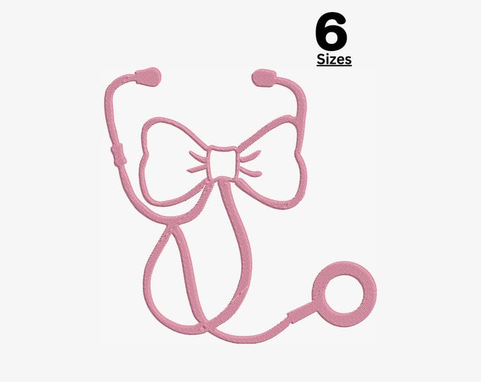 Nurse Doctor Stethoscope Bow Machine Embroidery Design Pes Dst Exp Hus ...