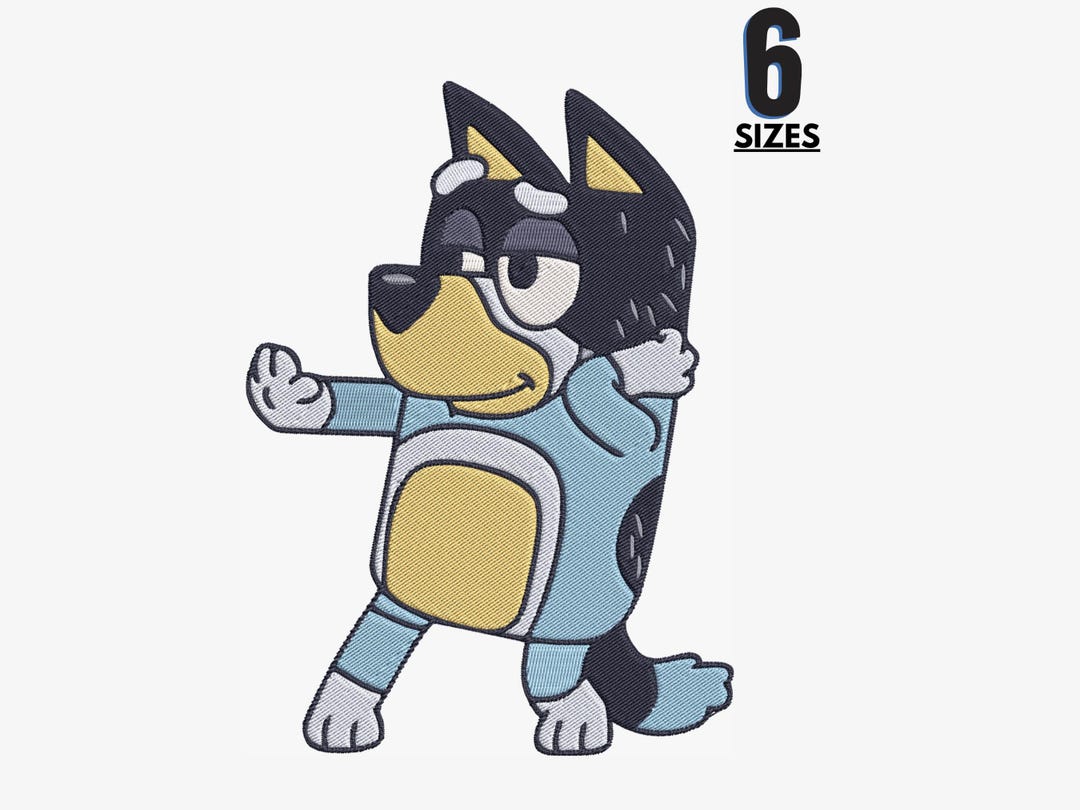 Bluey Dad Embroidery File, Bluey Machine Embroidery Design, 6 Sizes ...