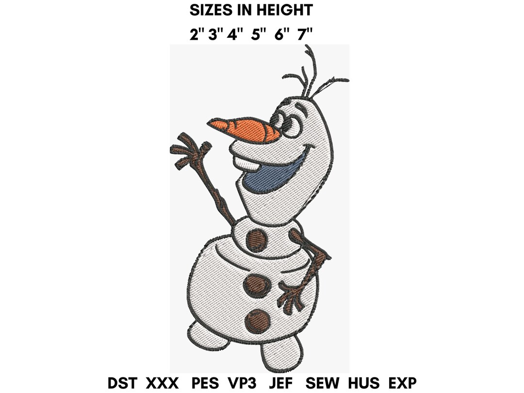 Happy Olaf Embroidery Design, Embroidery Designs, Olaf Embroidery ...