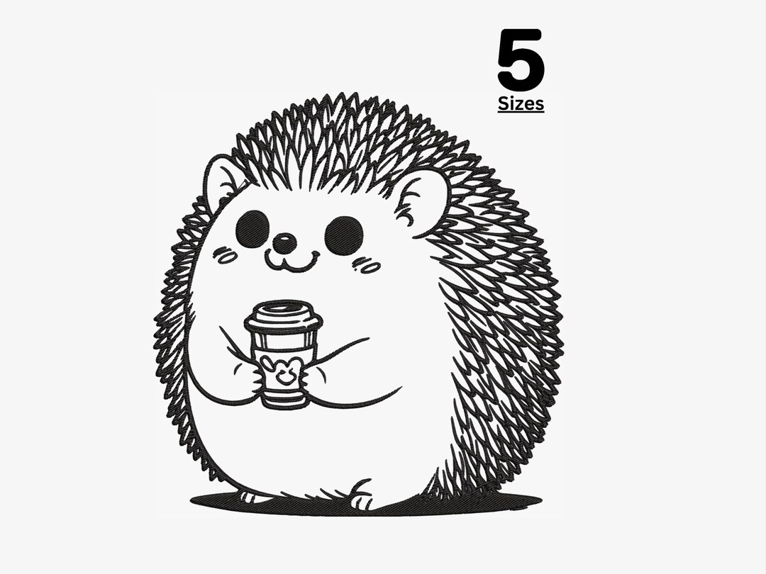Floral Hedgehog Embroidery Design: Forest Animal File (PES, DST, EXP ...