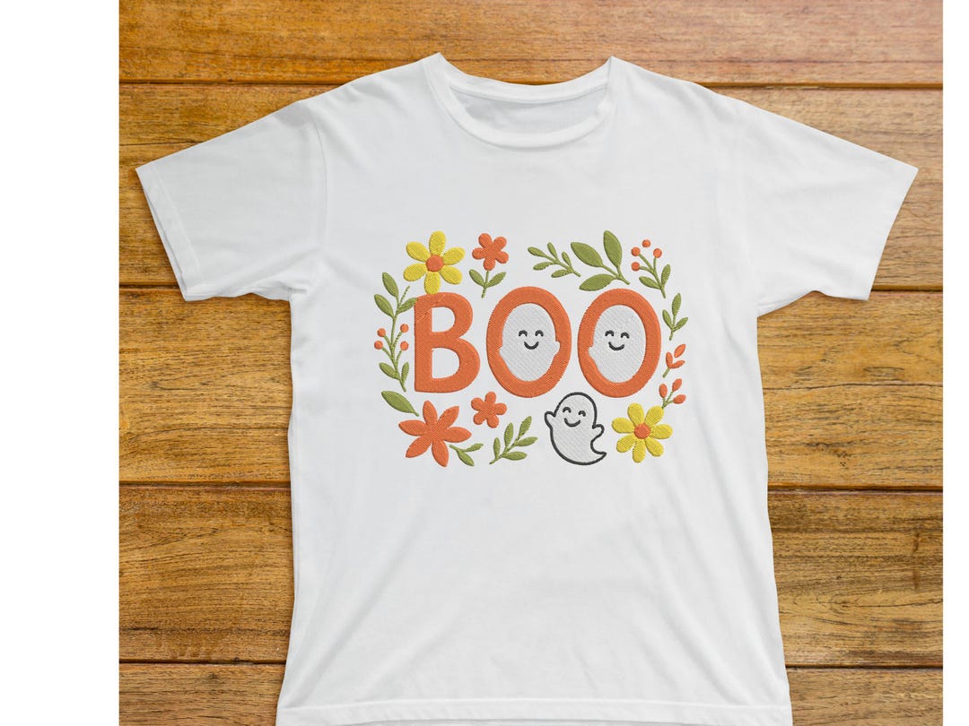 BOO Embroidery Design - Etsy