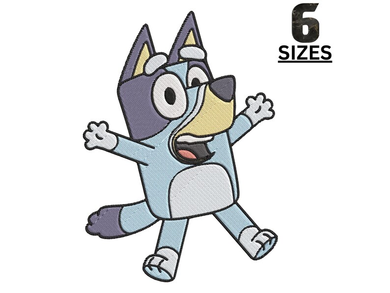 Bluey Jump Embroidery Design, Bluey Machine Embroidery File, 6 Sizes ...