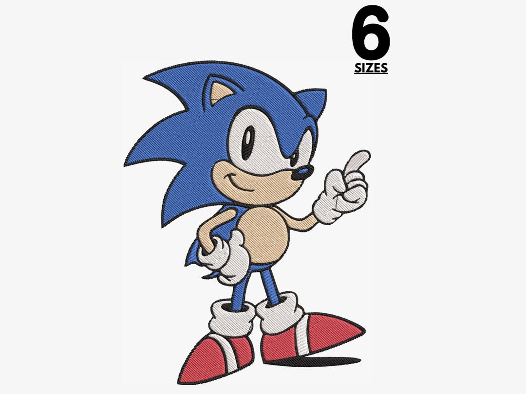 Sonic Hedgehog Embroidery Design: 6 Sizes (instant Download) - Etsy