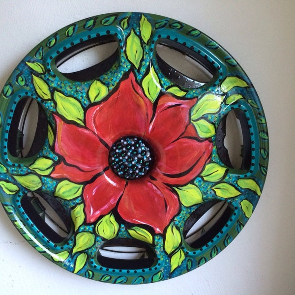 Painted Hubcap - Etsy