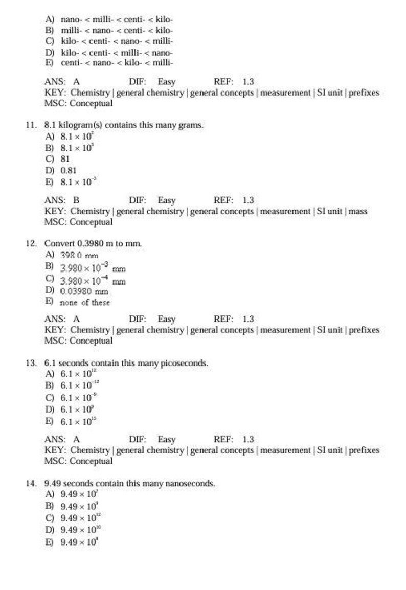 Assessment Resource Pack for Chemistry, 10th Edition, Steven S. Zumdahl ...