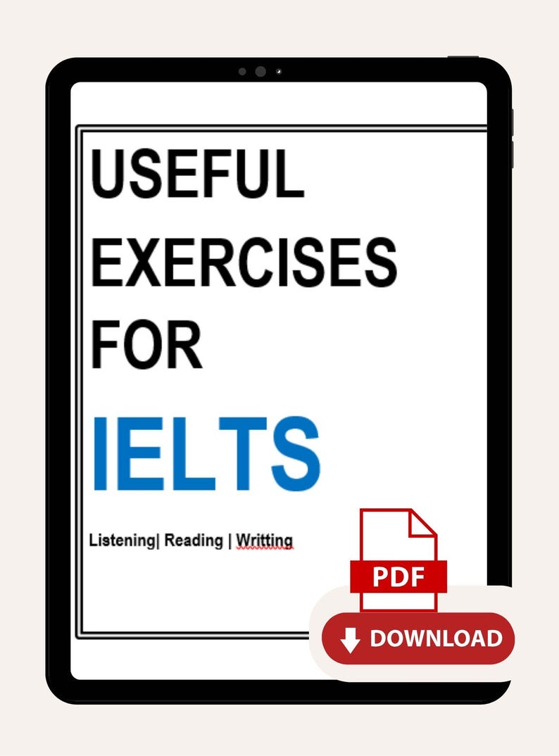 Useful Exercises for IELTS Listening, Reading and Writting PDF| Instant ...