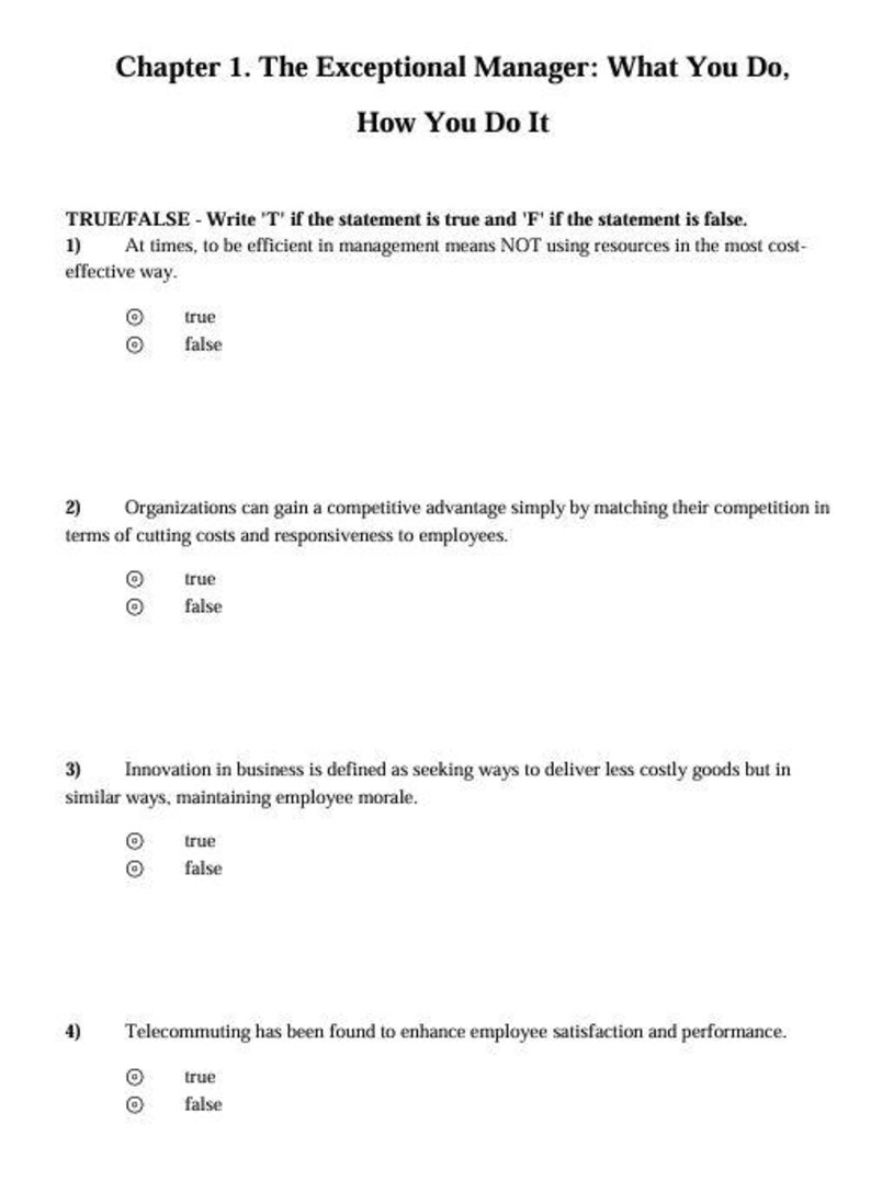 Assessment Resource Pack for Management A Practical Introduction 10th ...
