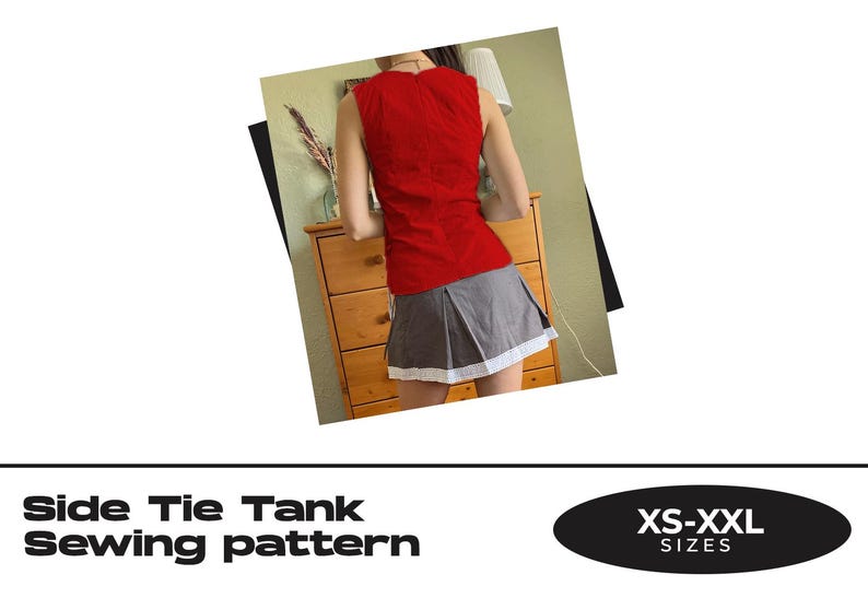 Side Tie Tank Sewing Pattern | Instant Download Digital PDF Sewing ...