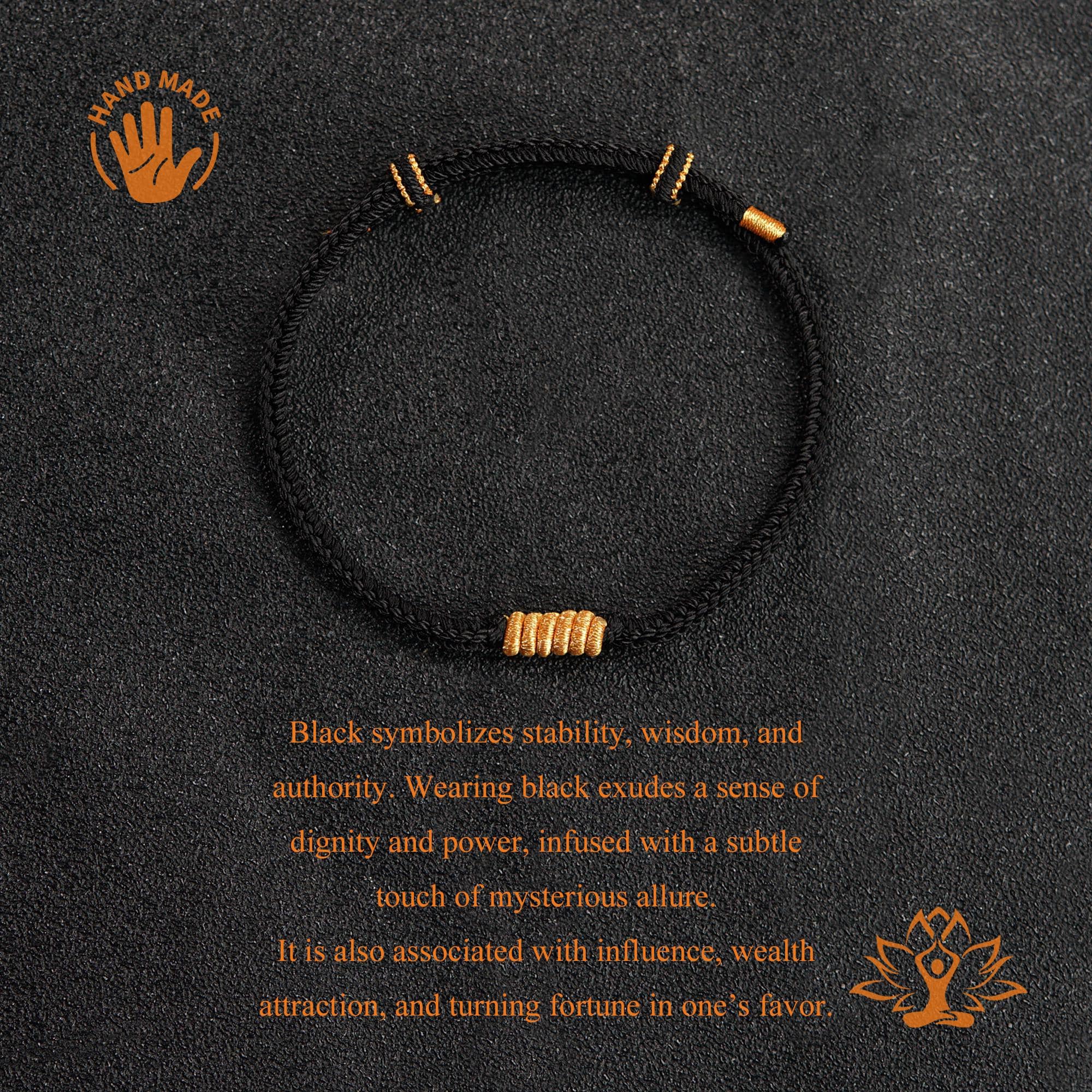 Adjustable Red String Protection Bracelet, Handmade Braided Tibetan ...