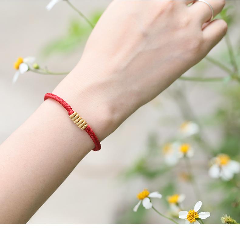 Adjustable Red String Protection Bracelet, Handmade Braided Tibetan ...