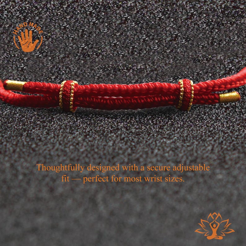 Protection Red String Bracelet, Adjustable Handbraided Tibetan Rope ...