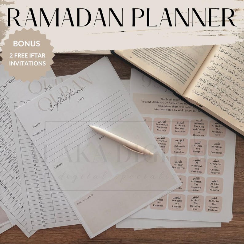 Ramadan Planner Bundle: Islamic Journal, Quran Tracker (digital ...