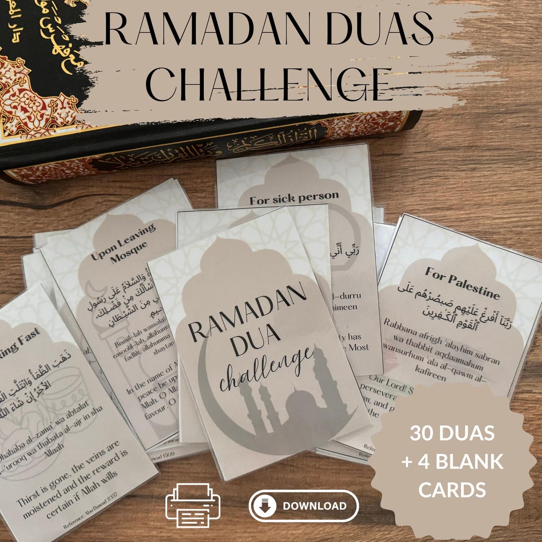 30 Ramadan Du'a Flashcards | Islamic Printable Duas | Arabic ...