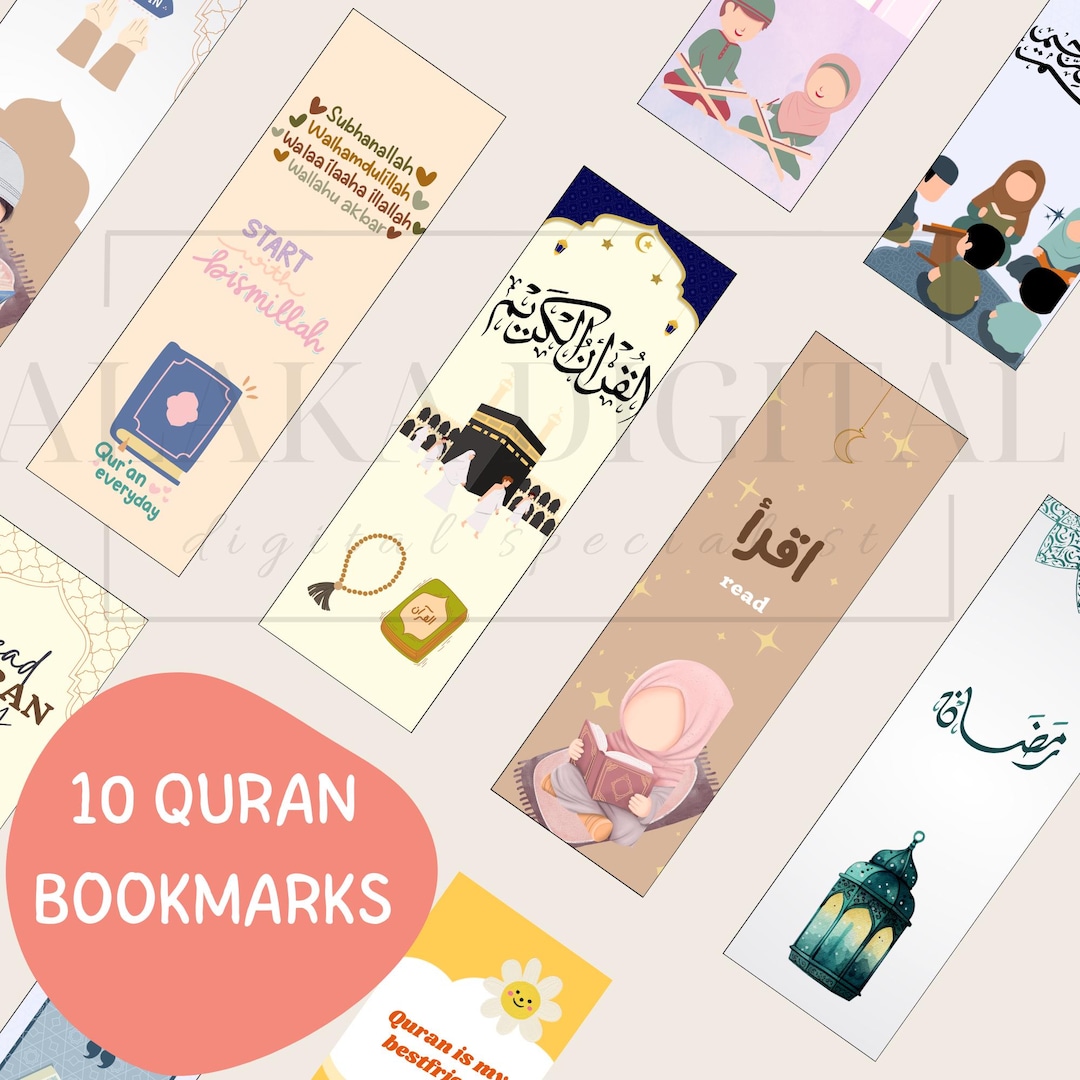 Islamic Bookmarks for Kids: Quran Learning, Ramadan Eid Gift (set of 10 ...