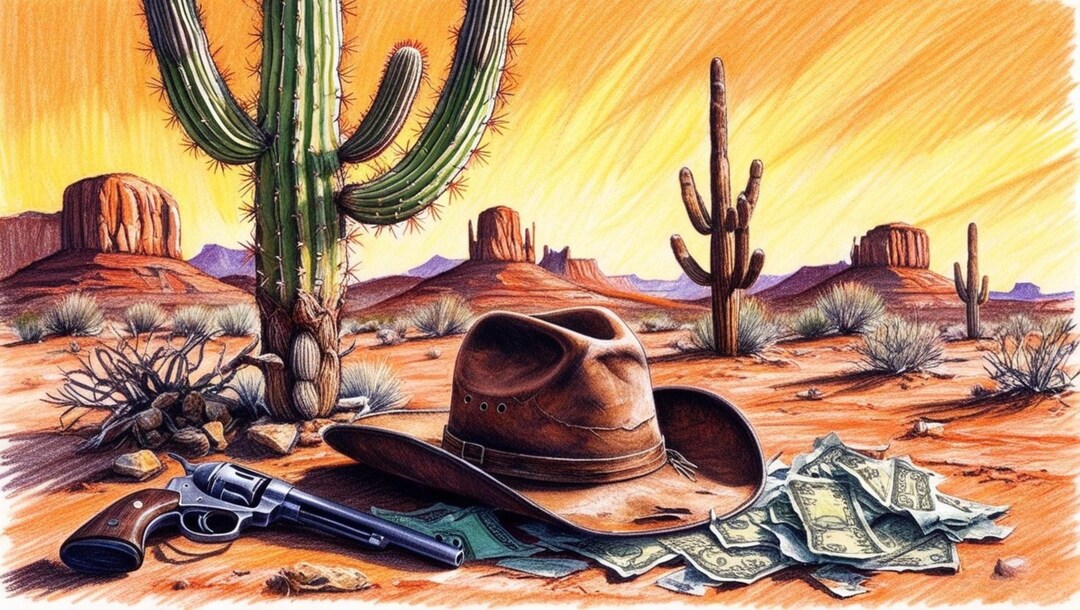 Desert Heist Western Artwork Digital Print - Etsy