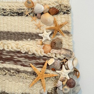 Woven Textile Wall Hanging Shells Neutral Gray off White Brown - Etsy