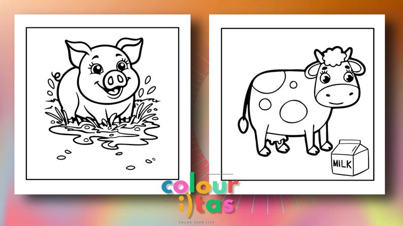 Farm Animals Coloring Pages for Children | Kids Activity Sheets ...