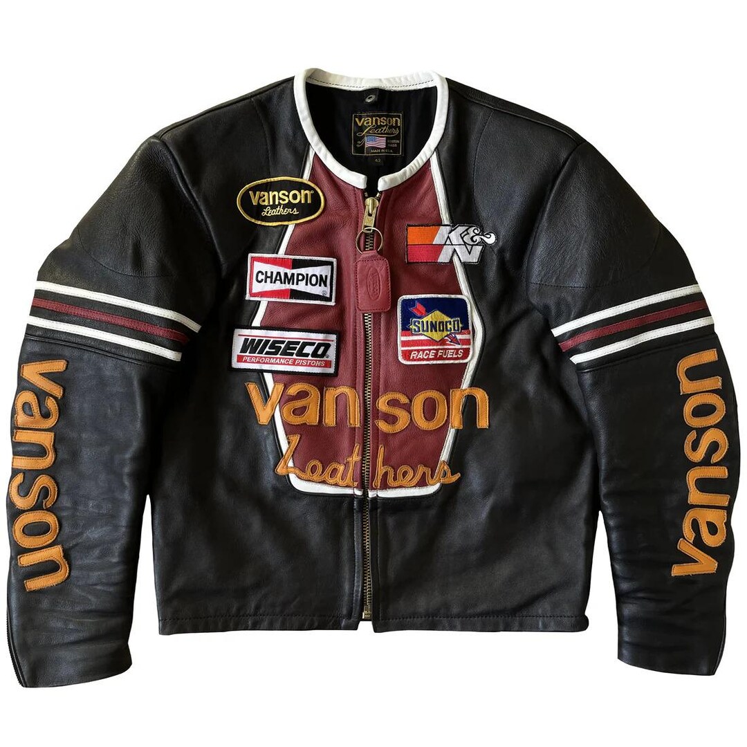 Handmade Vanson Leathers Racing Jacket, Vintage Motorcycle Jacket, Cafe ...