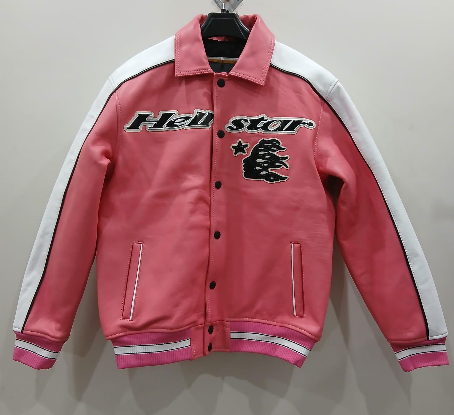 Handmade Hellstar Avirex Leather Jacket, Vintage 50th Anniversary Varsity Bomber, Retro ...