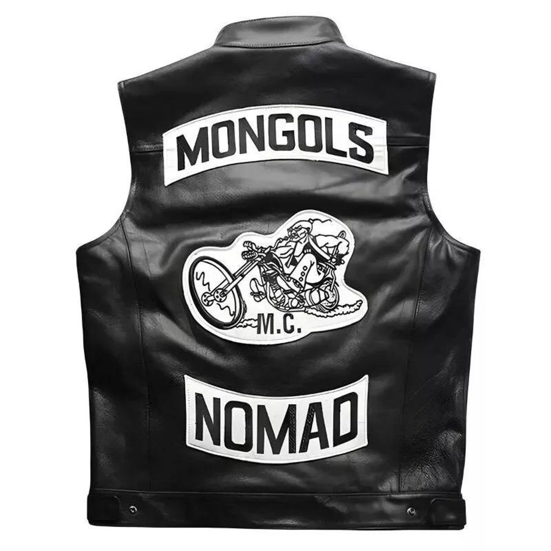 Mongols MC Leather Biker Vest, Nomad Outlaw Motorcycle Club Cut ...