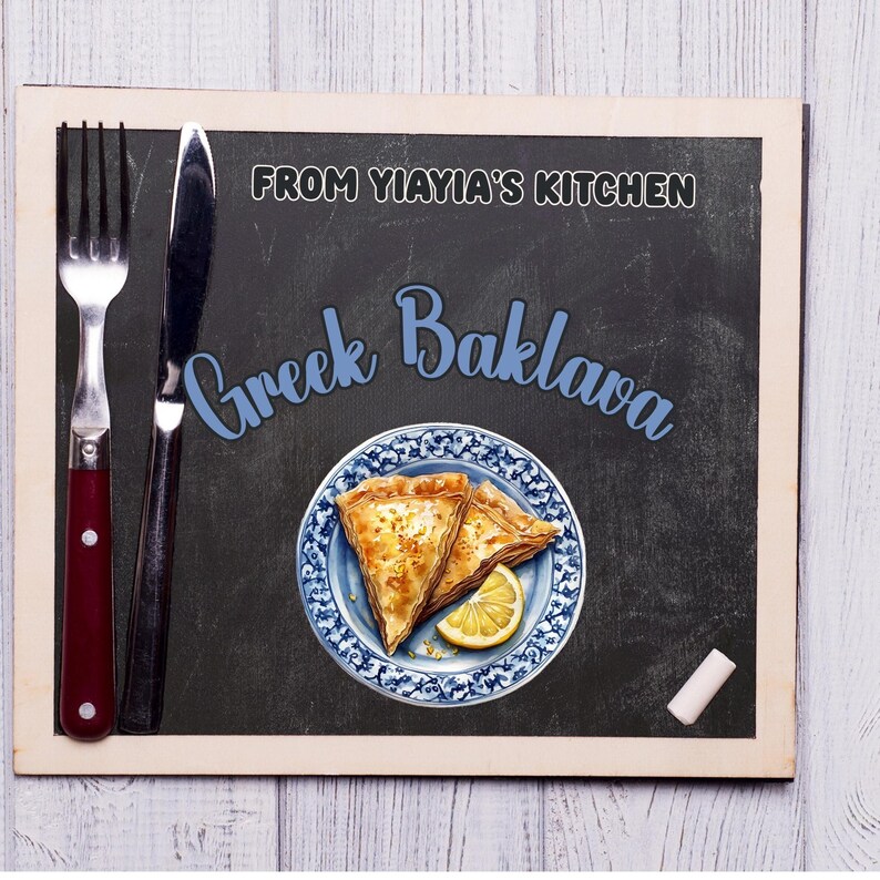 Greek Baklava Clipart Set: Watercolor Mediterranean Dessert ...