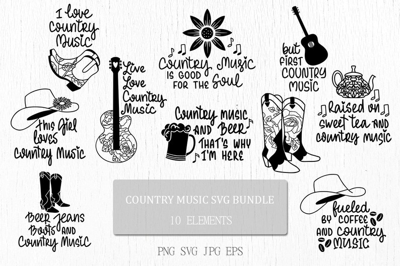 Country Music SVG Bundle | Music Lover Quotes SVG | Country Song Shirt ...