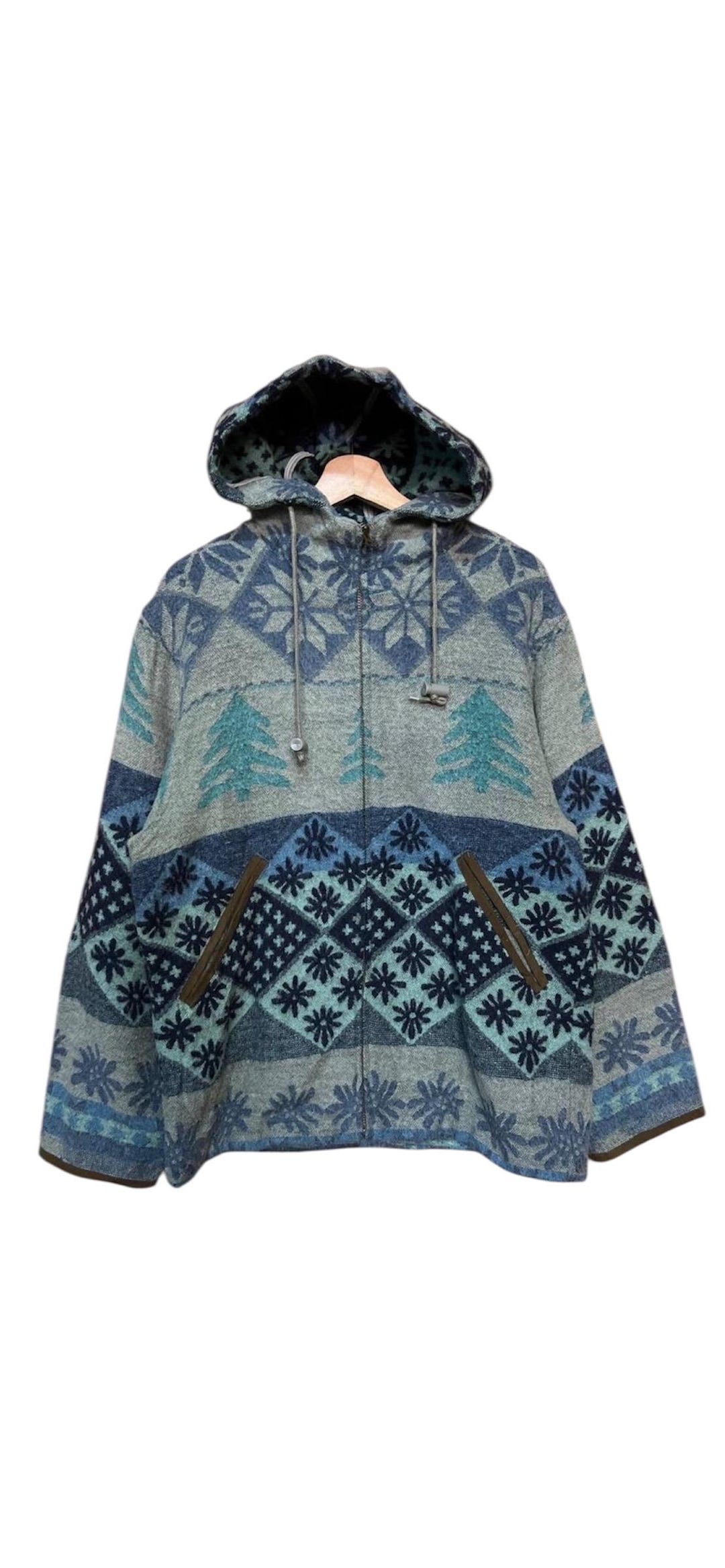 Vintage Crescent Max Native Wool Hoodie Jacket - Etsy