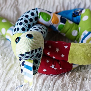 CUSTOM Slate the Scrappy Patchwork Snake Softie | Large Snake | Stuffed ...