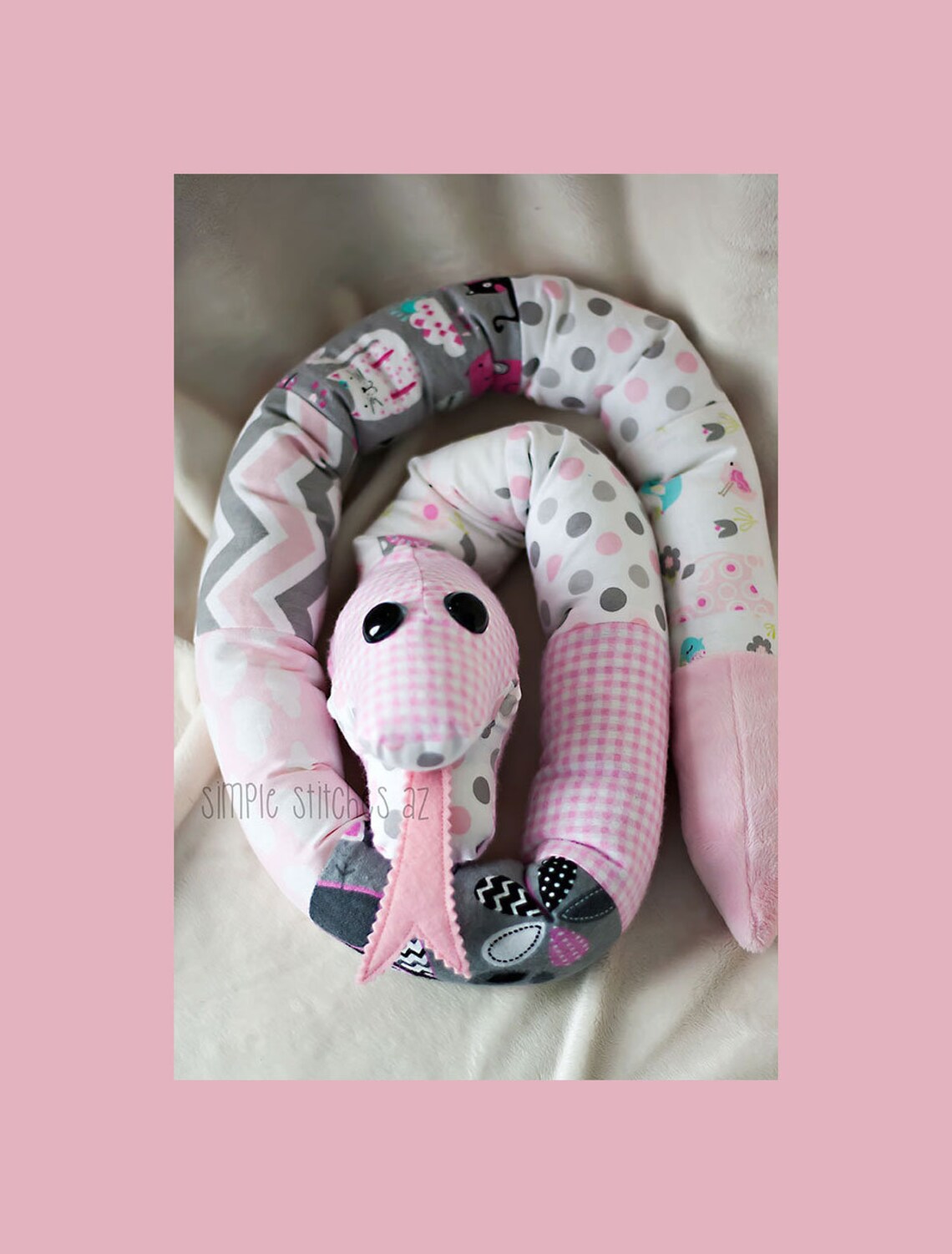 CUSTOM Slate the Scrappy Patchwork Snake Softie Large Snake - Etsy