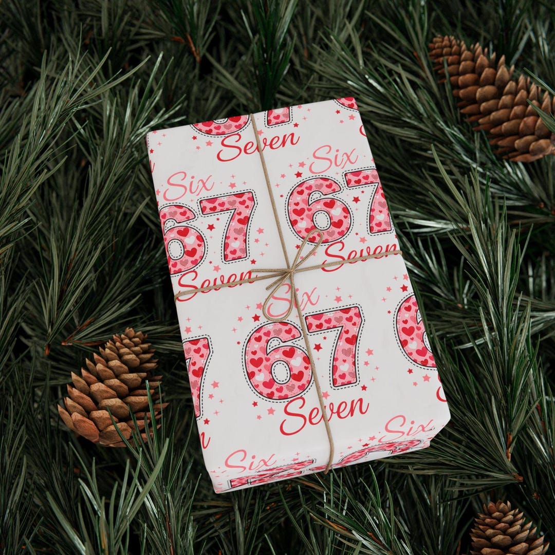 Six Seven Wrapping Paper, 67 Gift Wrap, Kids Funny Wrapping Paper ...