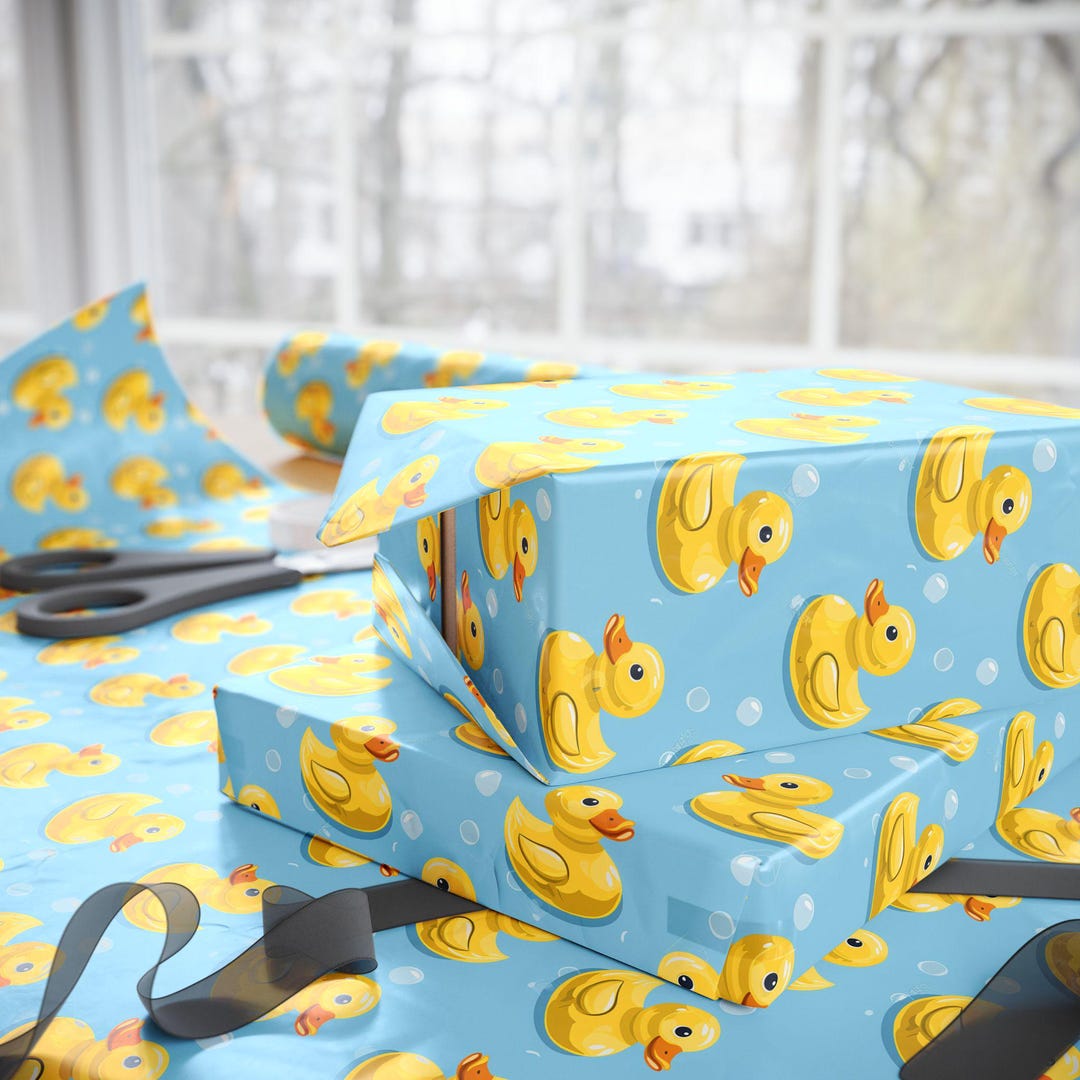 Gift for Baby Shower - Rubber Duck Wrapping Paper, Cute Baby Gift Wrap ...